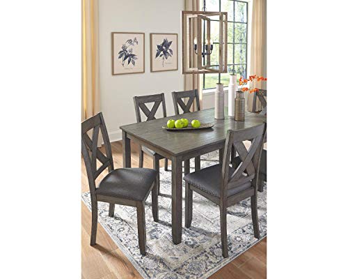 Signature Design by Ashley Caitbrook Rustic 7 Piece Dining Set, Include Table and 6 Chairs, Gray