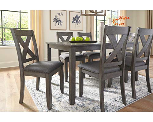 Signature Design by Ashley Caitbrook Rustic 7 Piece Dining Set, Include Table and 6 Chairs, Gray