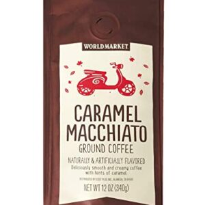 World Market Limited Edition Naturally Flavored Ground Coffee 12oz, 1 Pack (Caramel Macchiato)