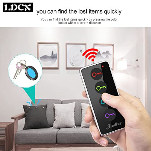 Key Finders,ldcx 85dB Remote Finder Wireless Item Rf Locator Make Noise,1 Rf Transmitter 4 Receivers w/ 131ft Working Range,Anti Lost Tag Key Wallet Pet Smart Tracker w/ Led Flashlight and Key Rings