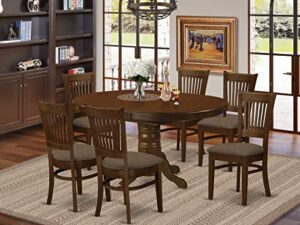 east west furniture keva7-esp-c dining set, 7-piece