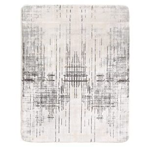 Calore Rugs Mordern Soft Abstract Distressed Area Rugs for Living Room/Bedroom/Dining Room,Medium Pile Carpet Floor Mat (5.2 x 6.5 ft, Gray/Beige)