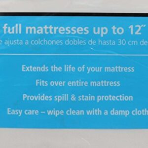 Mainstays Vinyl Fitted Mattress Protector, White, Full