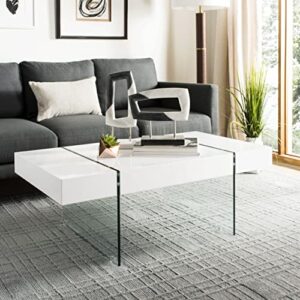 safavieh home jacob white and glass leg coffee table