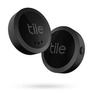 tile sticker (2022) 2-pack. small bluetooth tracker, remote finder and item locator, pets and more; up to 250 ft. range. water-resistant. phone finder. ios and android compatible.