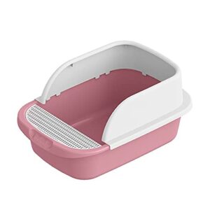 hongfeishangmao cat box pet toilet cat bedpans cat dog tray sandbox home plastic anti splash bedpan cats litter box cat dog clean toilet supplies cat furniture (color : pink, size : 31.2×13.7×44.3cm)