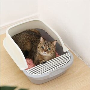 HONGFEISHANGMAO Cat Box Pet Toilet Cat Bedpans Cat Dog Tray Sandbox Home Plastic Anti Splash Bedpan Cats Litter Box Cat Dog Clean Toilet Supplies Cat Furniture (Color : Pink, Size : 31.2x13.7x44.3CM)