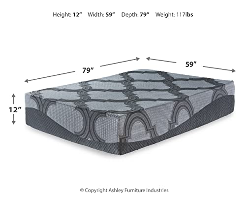 Signature Design by Ashley Ashley Hybrid 12" Firm Mattress, CertiPUR-US Certified Gel Foam, Queen