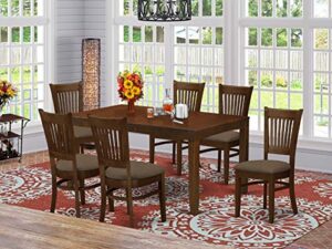 east west furniture lyva7-esp-c dining set, 7-piece