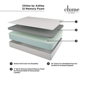 Signature Design by Ashley Chime 12 Inch Medium Firm Memory Foam Mattress, CertiPUR-US Certified, Queen