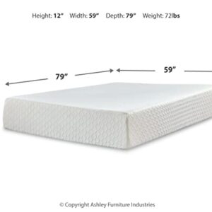 Signature Design by Ashley Chime 12 Inch Medium Firm Memory Foam Mattress, CertiPUR-US Certified, Queen