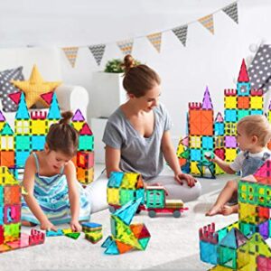 Jasonwell 65pcs Magnetic Tiles Building Blocks Set for Boys Girls Preschool Educational Magna Construction Kit Magnet Stacking STEM Toys Birthday Gifts for Kids Toddlers 3 4 5 6 7 8 9 10 + Year Old