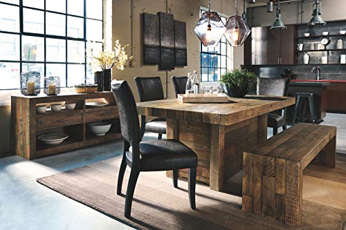 Signature Design by Ashley Sommerford Farmhouse Reclaimed Pine Wood Dining Table, Seats up to 6, Brown