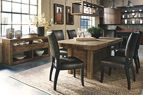 Signature Design by Ashley Sommerford Farmhouse Reclaimed Pine Wood Dining Table, Seats up to 6, Brown