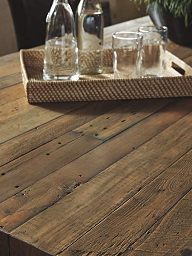 Signature Design by Ashley Sommerford Farmhouse Reclaimed Pine Wood Dining Table, Seats up to 6, Brown