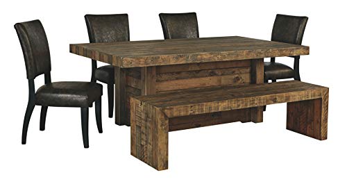 Signature Design by Ashley Sommerford Farmhouse Reclaimed Pine Wood Dining Table, Seats up to 6, Brown