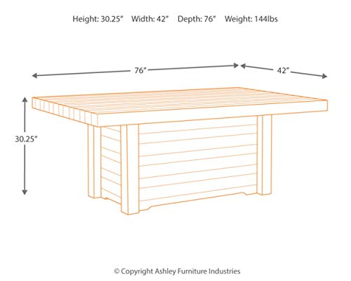 Signature Design by Ashley Sommerford Farmhouse Reclaimed Pine Wood Dining Table, Seats up to 6, Brown