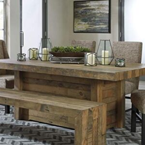 Signature Design by Ashley Sommerford Farmhouse Reclaimed Pine Wood Dining Table, Seats up to 6, Brown