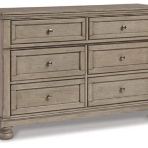 Signature Design by Ashley Lettner Traditional 6 Drawer Youth Dresser with Dovetail Construction, Light Gray