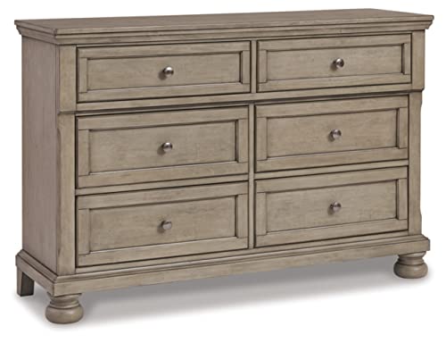 Signature Design by Ashley Lettner Traditional 6 Drawer Youth Dresser with Dovetail Construction, Light Gray