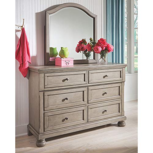 Signature Design by Ashley Lettner Traditional 6 Drawer Youth Dresser with Dovetail Construction, Light Gray