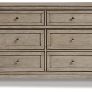 Signature Design by Ashley Lettner Traditional 6 Drawer Youth Dresser with Dovetail Construction, Light Gray