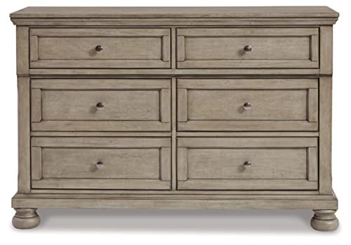 Signature Design by Ashley Lettner Traditional 6 Drawer Youth Dresser with Dovetail Construction, Light Gray