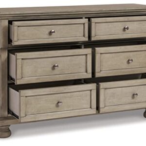 Signature Design by Ashley Lettner Traditional 6 Drawer Youth Dresser with Dovetail Construction, Light Gray