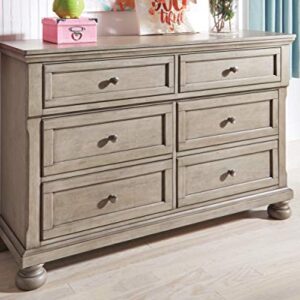 Signature Design by Ashley Lettner Traditional 6 Drawer Youth Dresser with Dovetail Construction, Light Gray