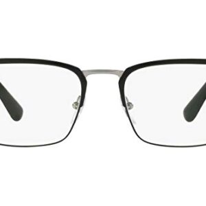 Prada Heritage PR 54TV 1BO1O1 Matte Black Metal Rectangle Eyeglasses 55mm