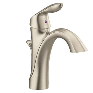 moen eva brushed nickel one-handle high arc bathroom faucet, 6400bn