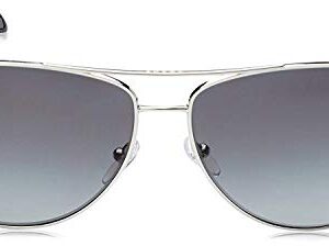 Prada Linea Rossa Lifestyle PS 53PS 1BC5W1 Steel Metal Aviator Sunglasses Grey Gradient Polarized Lens