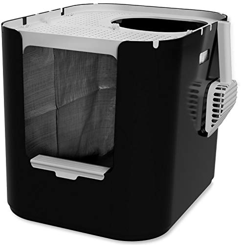 Modkat XL Litter Box, Top or Front-Entry Configurable, Includes Scoop and Liners - Black