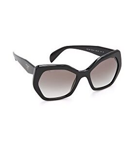 Prada Heritage PR 16RS 1AB0A7 Black Plastic Butterfly Sunglasses Grey Gradient Lens