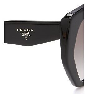 Prada Heritage PR 16RS 1AB0A7 Black Plastic Butterfly Sunglasses Grey Gradient Lens