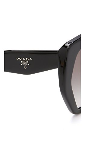 Prada Heritage PR 16RS 1AB0A7 Black Plastic Butterfly Sunglasses Grey Gradient Lens