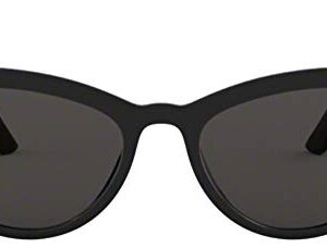 Prada Catwalk PR 01VS 1AB5S0 Black Plastic Cat-Eye Sunglasses Grey Lens