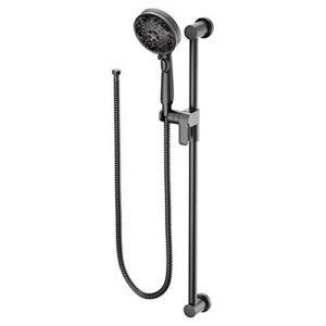 moen 3670epbl 5-function massaging handshower with toggle pause, includes 30-inch slide bar and 69-inch hose, matte black