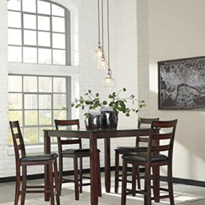 Signature Design by Ashley Coviar 5 Piece Counter Height Dining Set, Includes Table & 4 Barstools, Brown