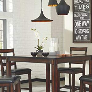 Signature Design by Ashley Coviar 5 Piece Counter Height Dining Set, Includes Table & 4 Barstools, Brown