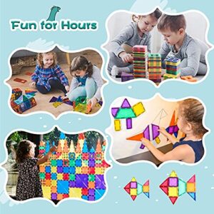 Compatible Magnetic Tiles Building Blocks STEM Toys for 3+ Year Old Boys and Girls Montessori Toys Toddler Kids Gifts Learning by Playing Activities - 102pcs Advanced Set