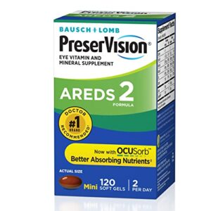 PreserVision AREDS 2 Eye Vitamin & Mineral Supplement, Contains Lutein, Vitamin C, Zeaxanthin, Zinc & Vitamin E, 120 Softgels (Packaging May Vary)