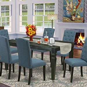 East West Furniture WECE7-BLK-21 Dining Set