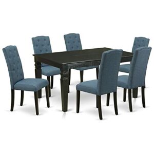 East West Furniture WECE7-BLK-21 Dining Set