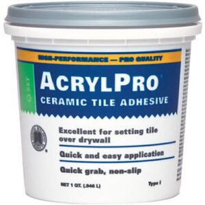 custom building products arl4000qt 1 quart acrylpro ceramic tile mastic, white