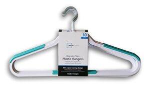 mainstays slim non-slip hangers – 10-pack – teal