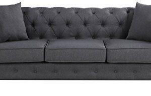 Divano Roma Furniture Classic Large Sofa | Dark Grey