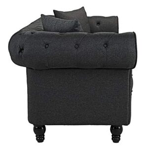 Divano Roma Furniture Classic Large Sofa | Dark Grey