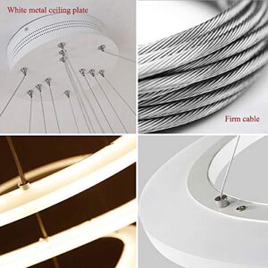 Ziplighting Modern LED Chandelier Pendant Light with 4 Triangle Ring Adjustable Pendant Light Ceiling Fixture Contemporary for Bedroom Living Room Dining Room Kitchen Island with Remote Control