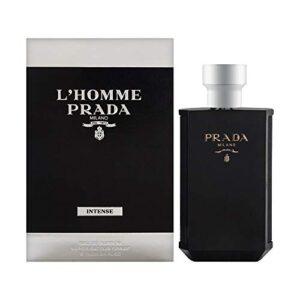 prada l’homme intense eau de parfum spray for men, 3.4 ounce